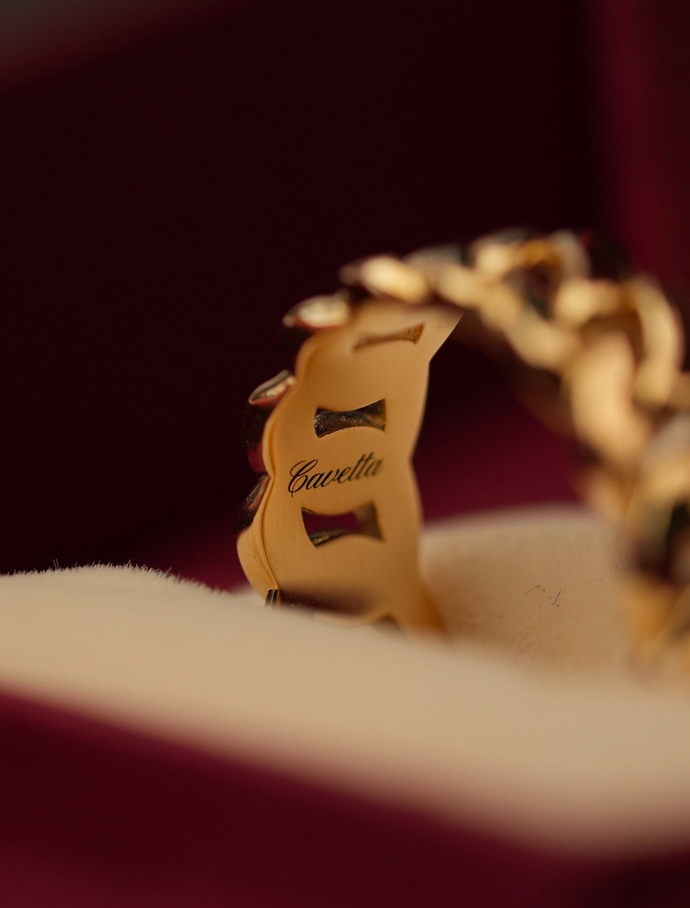 Solid Gold Chain Ring - Hand Crafted in Australia. - Cavetta